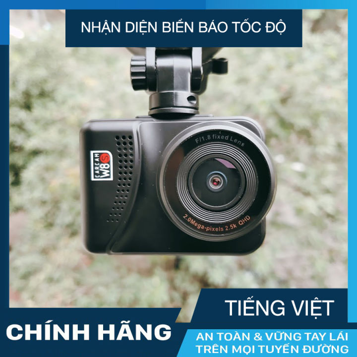 Camera hành trình W8s Carcam nét 4K Wifi G.P.S nhận diện biển báo + KM thẻ nhớ 32/64 GB Class 10 ...