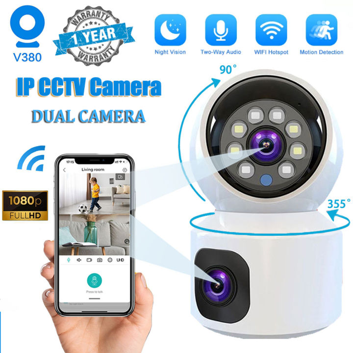 V380 PRO CCTV No Wifi Needed Dual Lens Wireless Security IP Camera Home ...