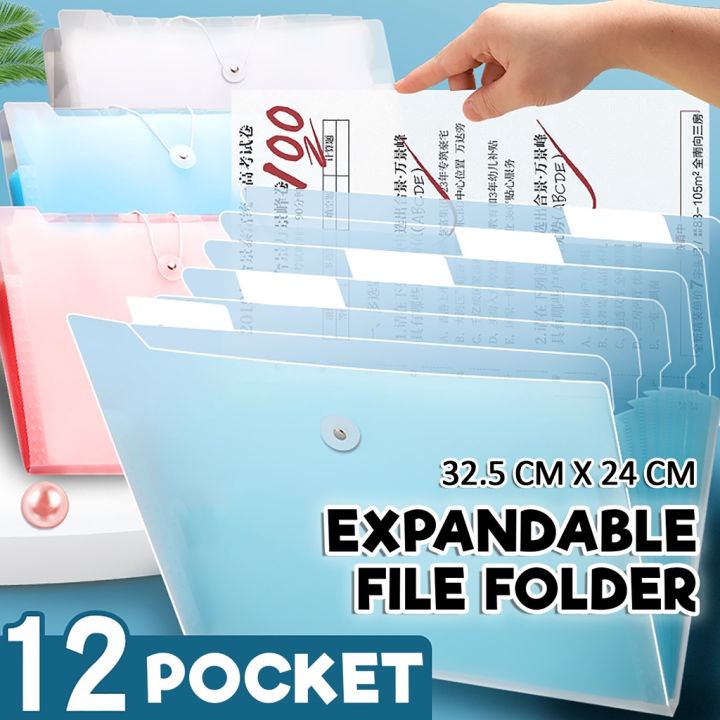 VC Art A4 Translucent Expanding File Folder 12 Pocket Student School ...