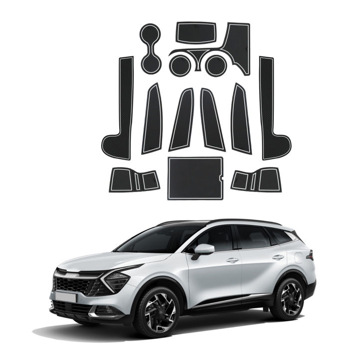 ประตูเสื่อกรูฟ LFOTPP สำหรับ Kia Sportage NQ5 2023 2024ยางกันลื่นแผ่นรองช่องใส่ของภายในรถสปอร์ต ...