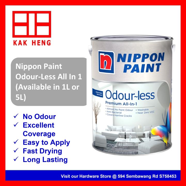 Nippon Paint Odourless All in 1 (5L) Anti Fungus Mould Resistant | Lazada Singapore
