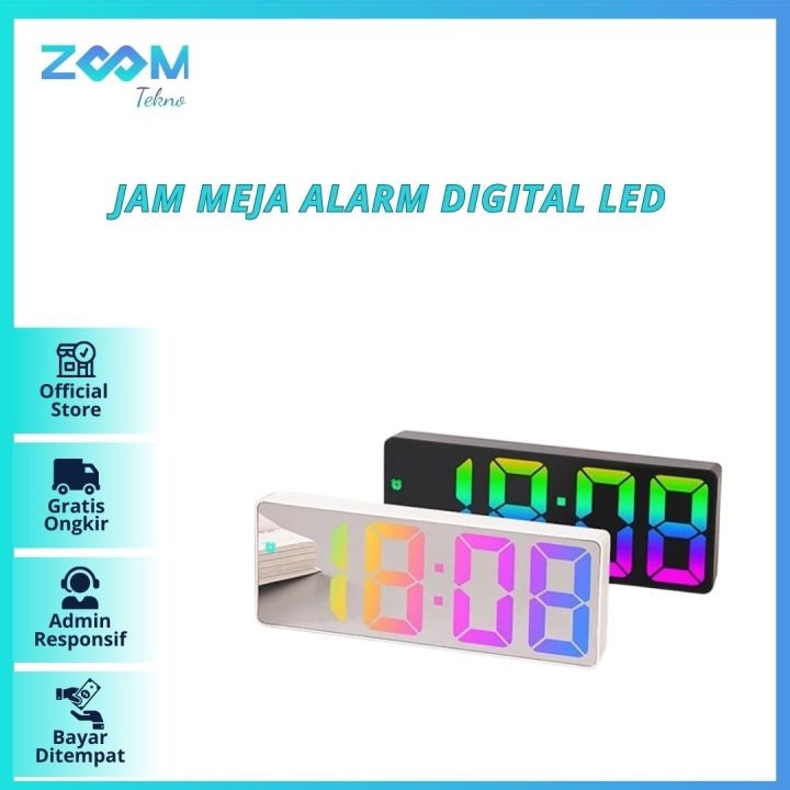 Jam Meja Digital Alarm Led Digital RGB Smart Alarm Clock (ZOOM ...