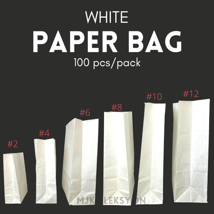 Kraft Paper Bag White 100pcs gift wrapping bags | Lazada PH