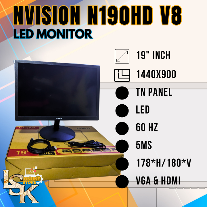 BRANDNEW MONITOR | NVision N190HD V8 LED Monitor | 19 inches | Lazada PH