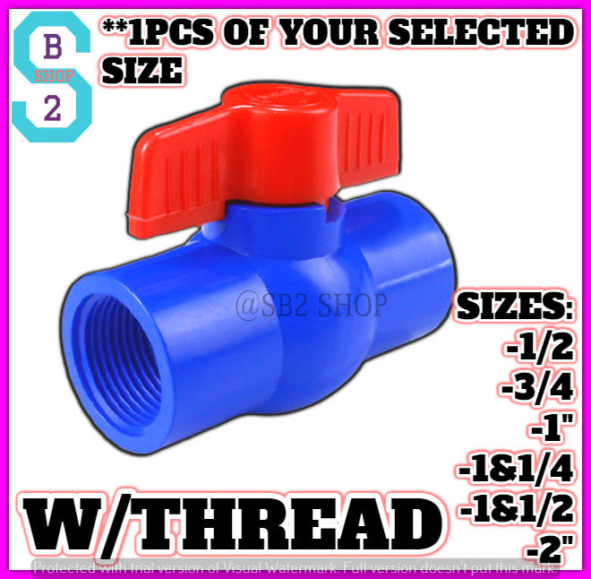 SB2-1203 1PCS PVC Plastic Ball Valve w/ Thread Water Switch Section ...