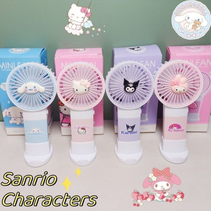 Sanrio Sweet Mini Fan Cartoon Cinnamoroll Hello Kitty Kuromi Melody ...