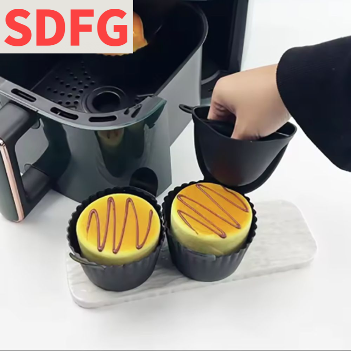 SDFG 4Pcs ไม่ติด หม้อทอดอากาศ เครื่องต้มไข่ ทนทานต่ออุณหภูมิสูง ซิลิโคน ...