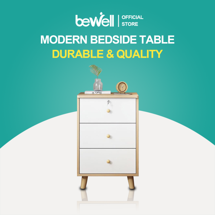 Bewell Series Bedside Table Side Cabinet Locker Side Table With Lock ...