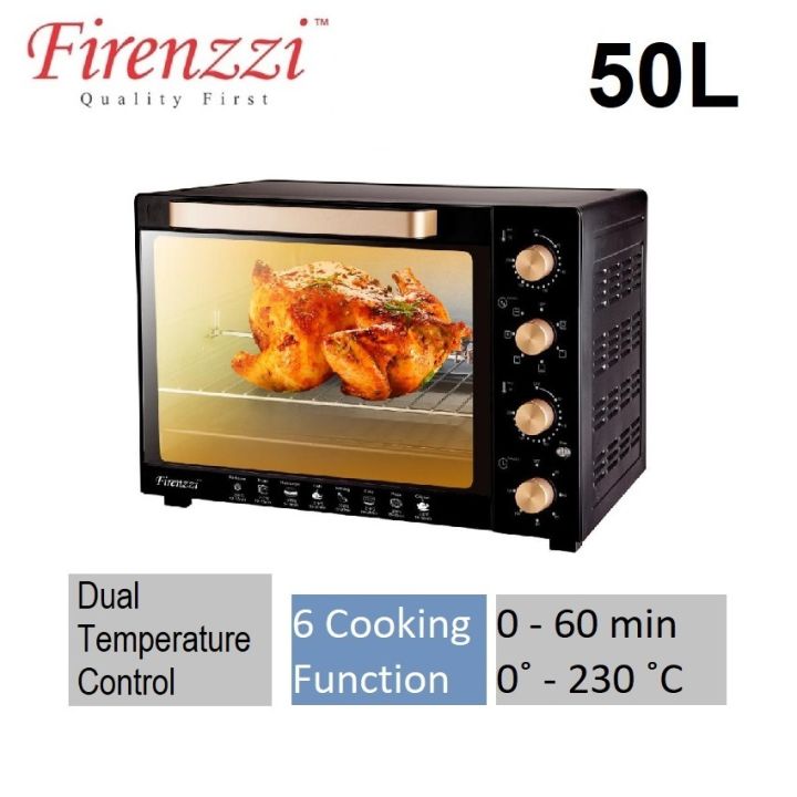 Firenzzi TO-3050 BK 50L Dual Temperature Control Electric Convection ...