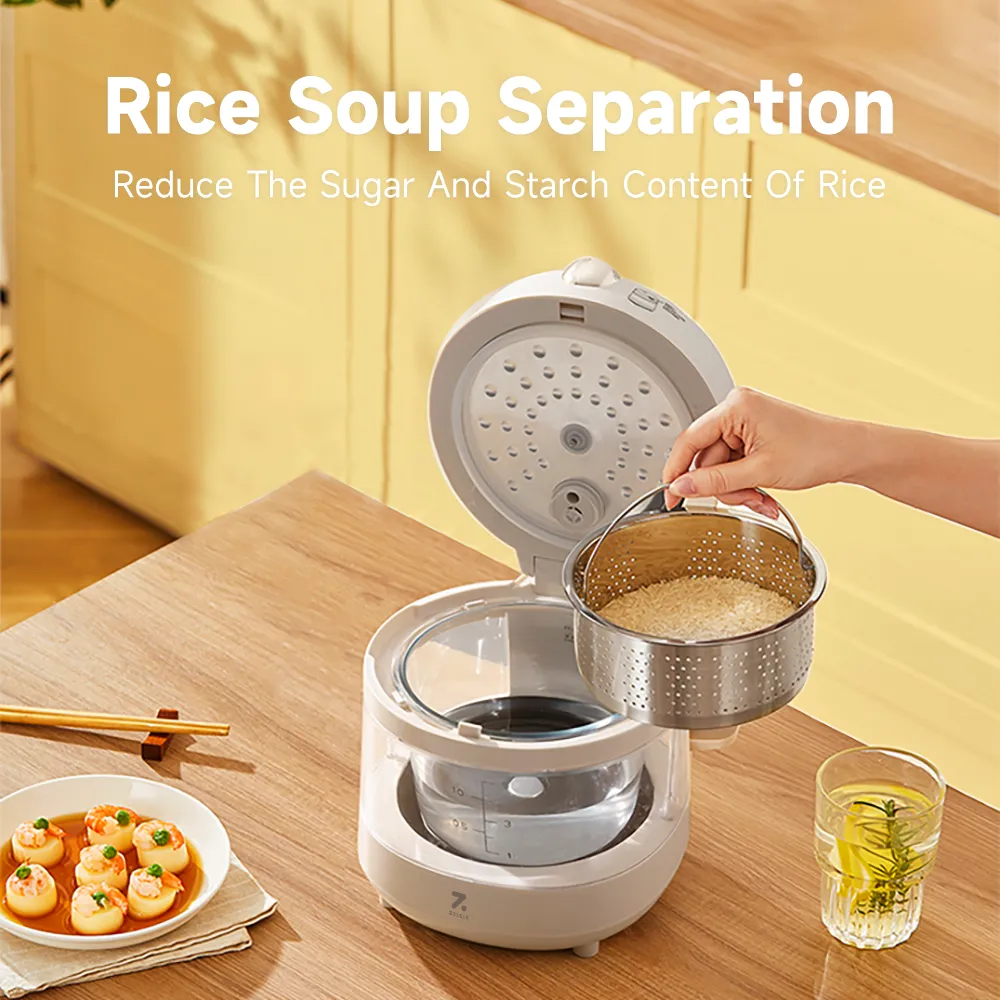 ZOLELE ZB800 Low Sugar Rice Cooker 3L Multi-Function Visual Cooking 24h Smart Preset 8 ...
