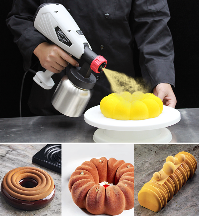 Sandblasting machine baked cake, pastry, mousse, French dessert ...