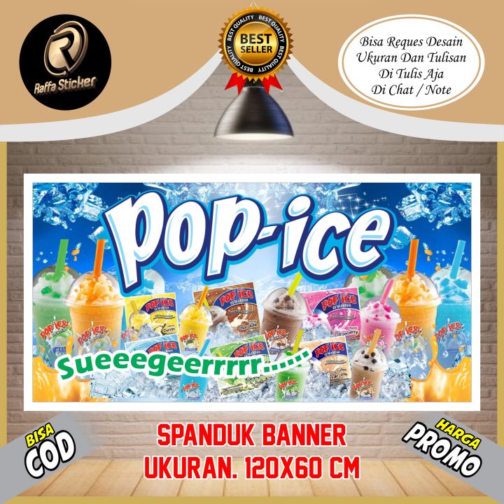 SPANDUK BANNER BACKDROP POP ICE Banner Minuman Pop Ice Spanduk Aneka ...