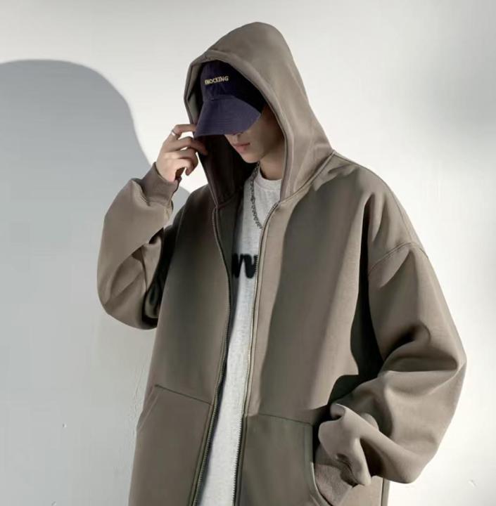 Unisex Plain Hoodie Jacket with Zipper Jacket Simple Casual Basic ...
