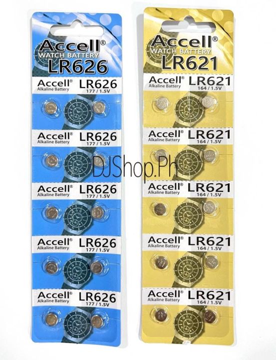 Accell LR626 (177) LR621 (164) Alkaline Button Cell watch Battery ...