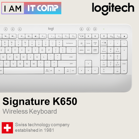 Logitech Signature K650 Wireless Keyboard with Palm Rest type in ...