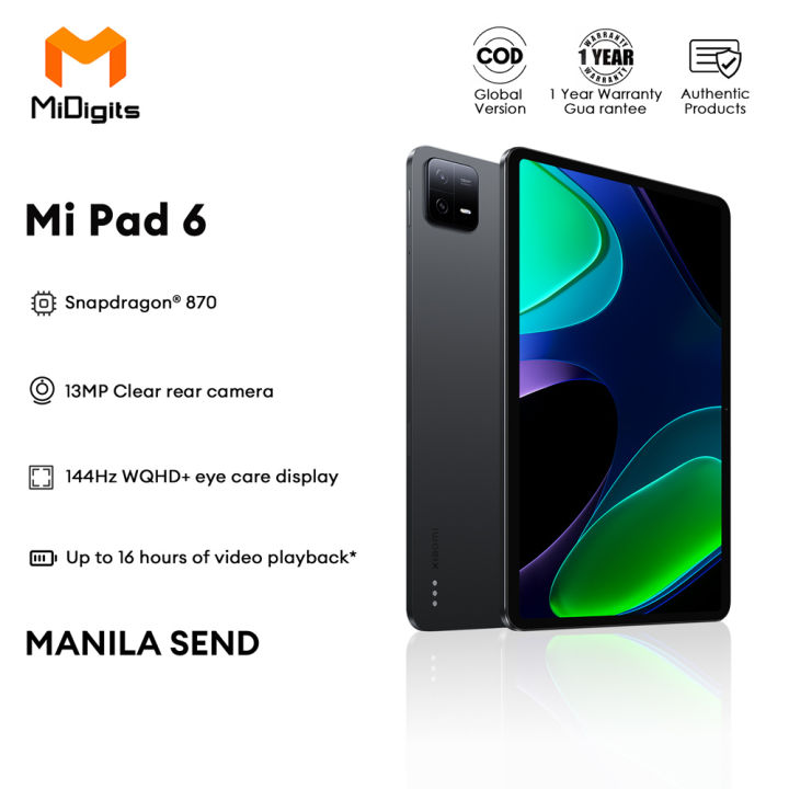 Manila stock Xiaomi Pad 6 11 inch Tablet PC Snapdragon 870 33W Fast ...