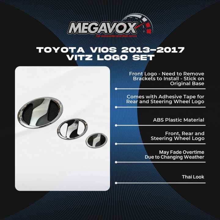 Toyota Vios 2013-2017 Vitz Logo Set | Lazada PH