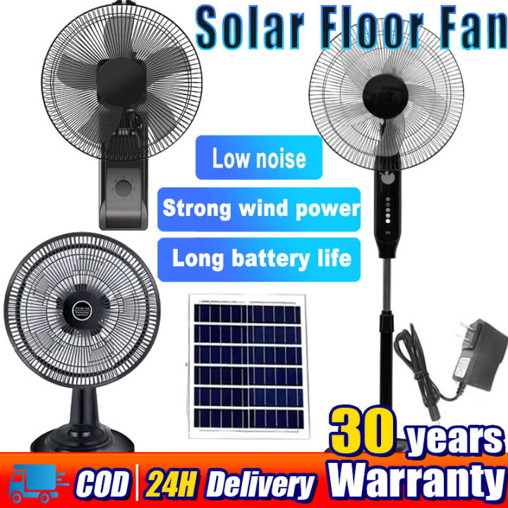 【8th generation】black solar electric fan with charger stand fan or desk ...