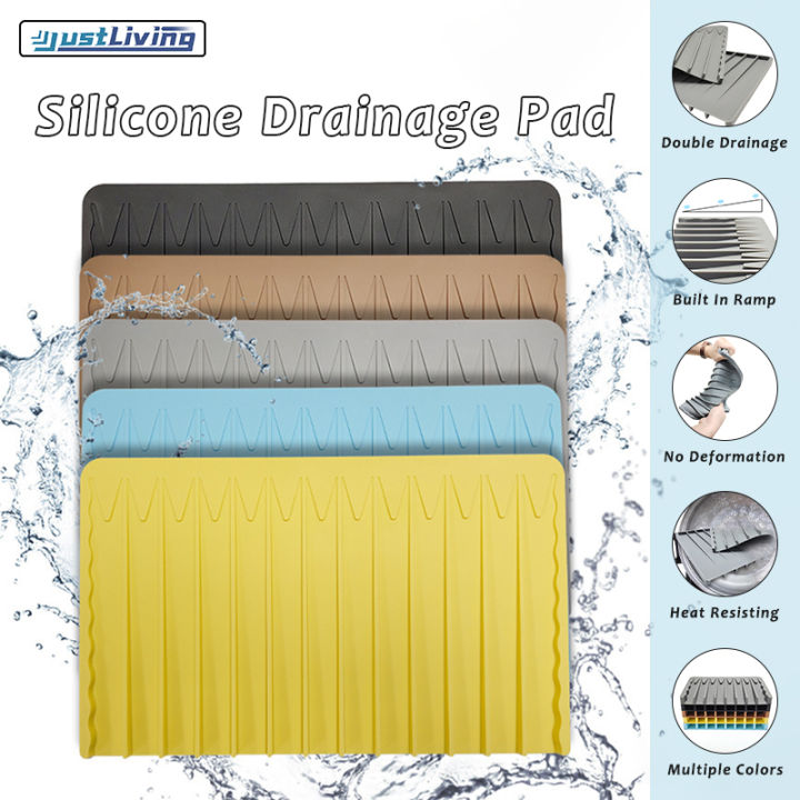 JustLiving 1PC Kitchen Silicone Sink Mat Large Sink Water Splash Guard ...