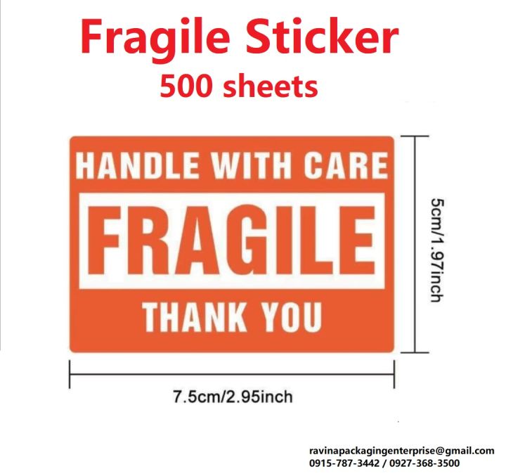 Fragile Sticker 500 Sheets | Lazada PH