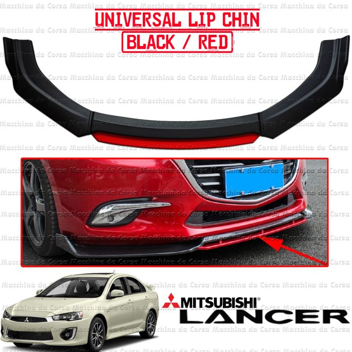 Mitsubishi Lancer Front Lip Chin Body Kit (Black/Red) | Lazada PH