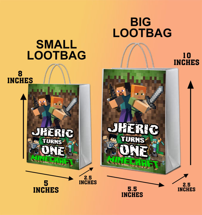 Minecraft theme lootbag / paper bag (10pcs.) | Lazada PH