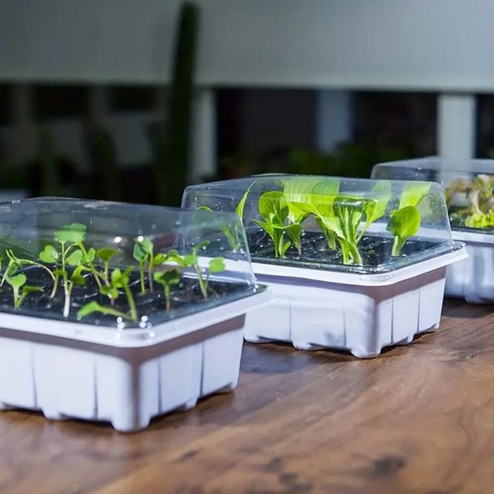 YES LADY With Cover 12 Cells Seedling Trays Square Breathable Portable ...
