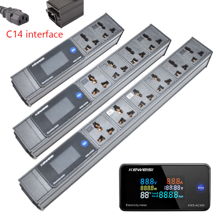 PDU Power Strip,2-14 Ways Universal 3 pin Power Socket Extension,C14 Interface ,Digital ...