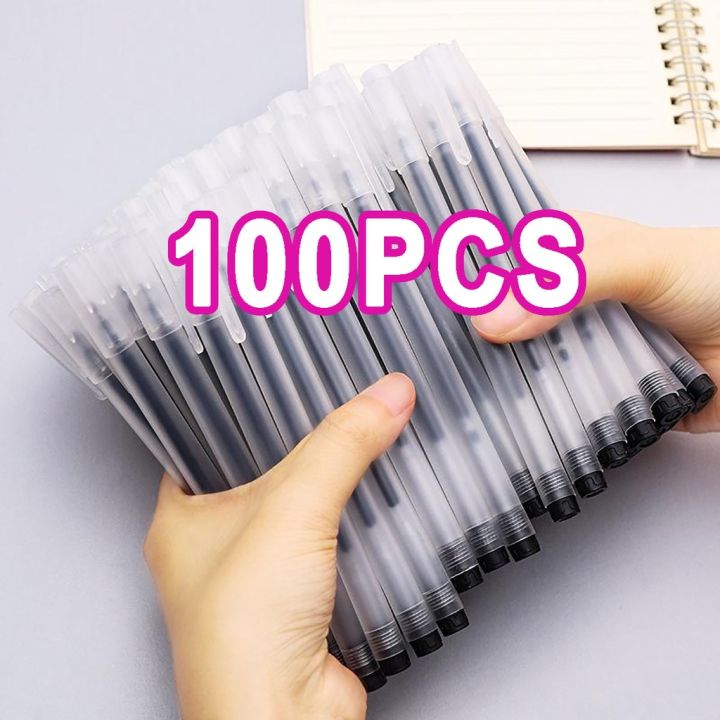 100pcs muji style ballpen set full needle frosted 0.5mm Gel Pens Black ...