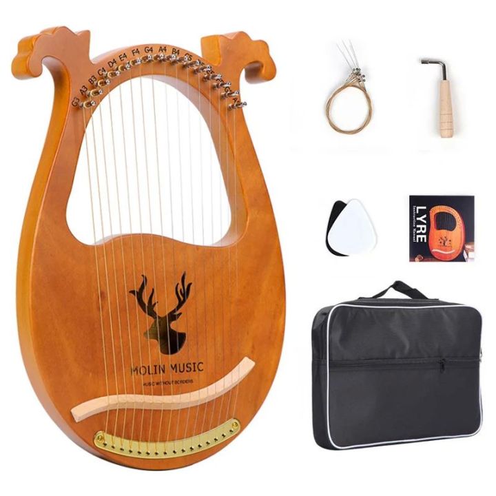 New Lyre Harp 16/19 /24 Strings Lyre Piano Wooden Mahogany Musical ...