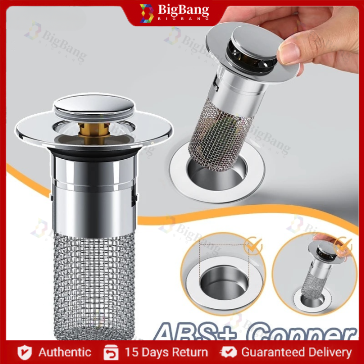 BD 3PCS/Set Bathroom Kitchen Sink Plug Stopper Drain Strainer Stainless ...