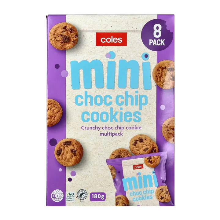 Coles Mini Choc Chip Cookies 8 Pack 180g | Lazada Singapore