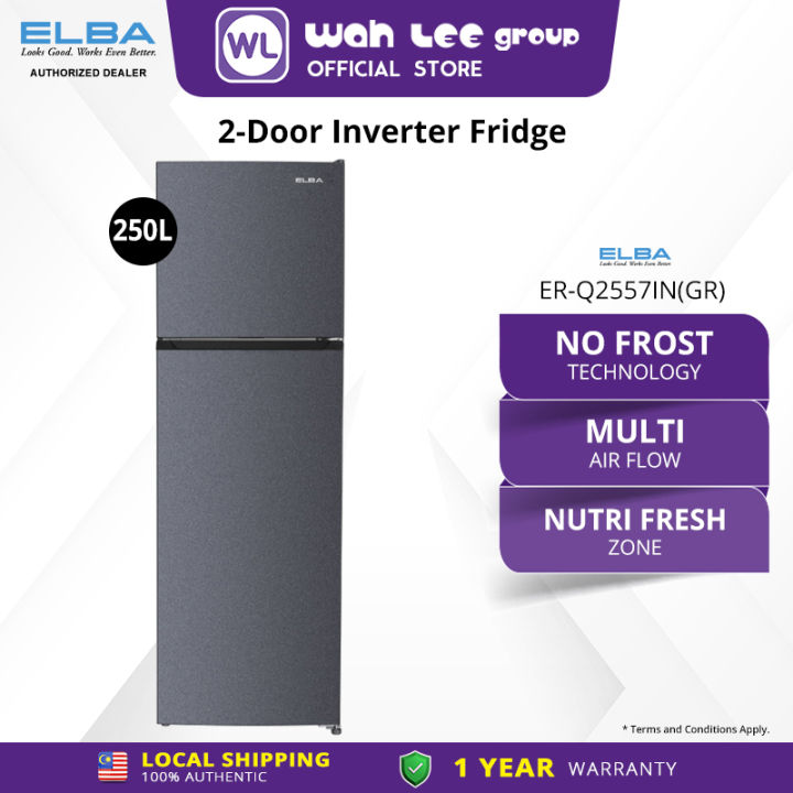 Elba Fridge 2 Door Refrigerator Inverter (250L) ER-Q2557IN(GR) Total No ...