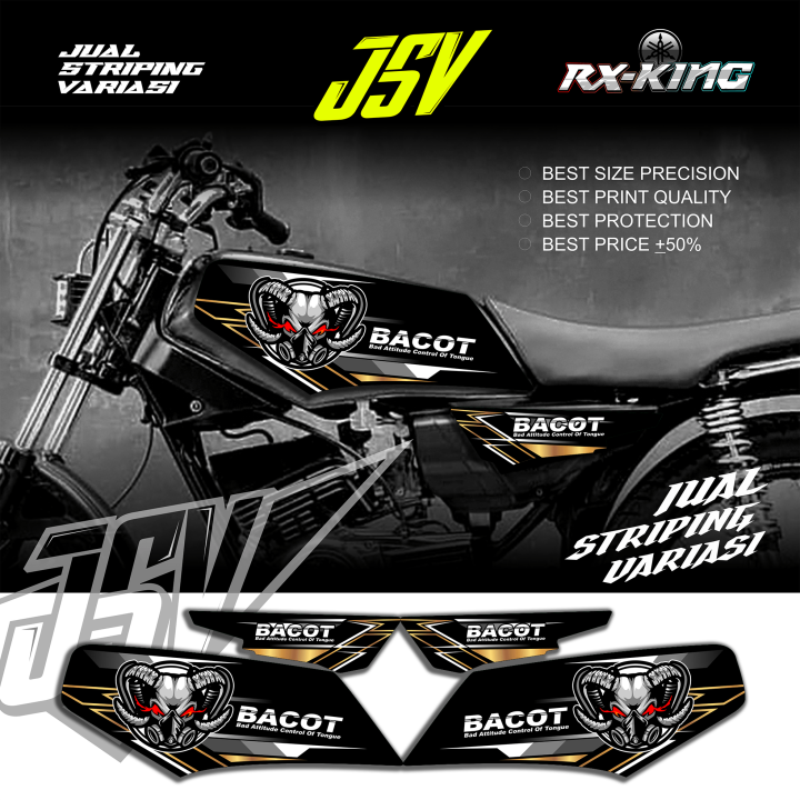Stiker YAMAHA RX KING Variasi BACOT Striping Sticker Motor Lis ...