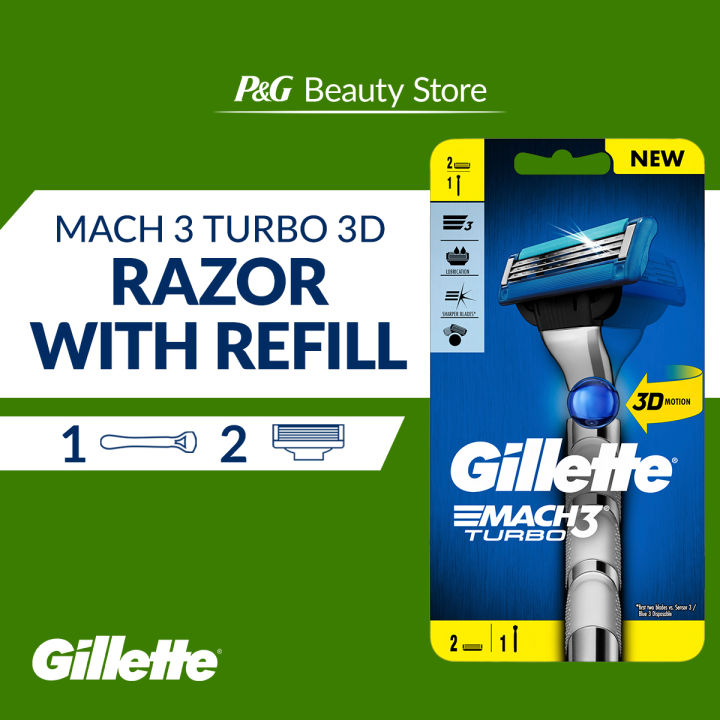 Gillette Mach 3 Mach3 Turbo 3D Motion Men's Razor | Lazada PH