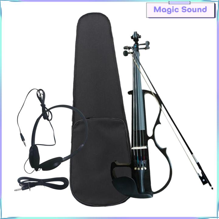 Magic Sound Electric Violin Silent Fiddle and Violin Bow Include Case ...