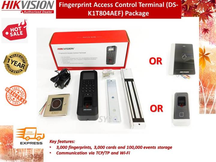 HIKVISION Fingerprint & Time Attendance Terminal (DS-K1T804AEF ) + EM ...