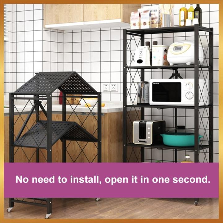 [SG Ready Stocks] Folding Storage Rack with Wheel Movable for Living ...