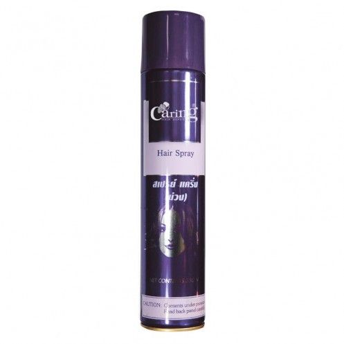 Caring Hair Spray แคริ่ง สเปรยฺ์ จัดแต่งทรงผม 350 ml. (กระป๋องม่วง ...