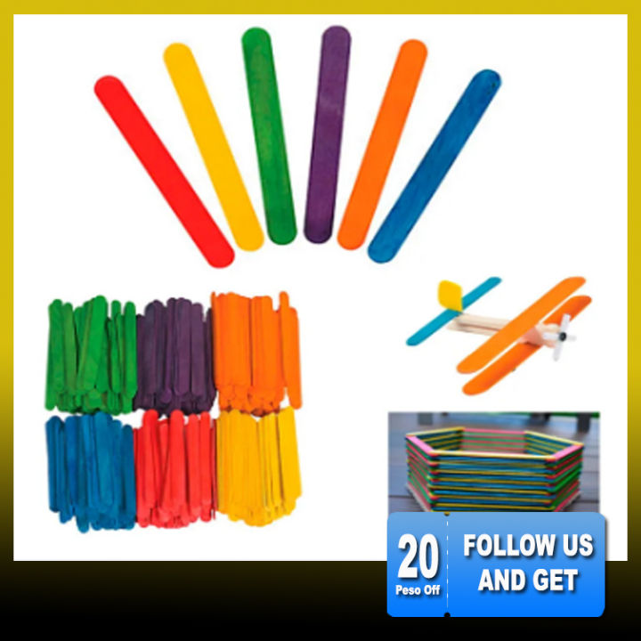 50PCS Popsicle Stick Colored Assorted in a Pack Stationery Art Supplies ...