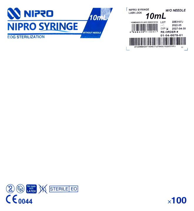 NIPRO SYRINGE 10ML LUER LOCK 100'S EXPIRY 2028 - new packaging READY ...