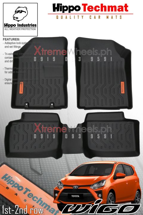 Toyota Wigo 2012 to 2025 Deep Dish matting Thailand Made Hippo Brand ...