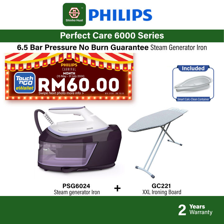 Philips Steam Generator Iron PSG6024/30 FREE XXL Ironing Board GC221 ...