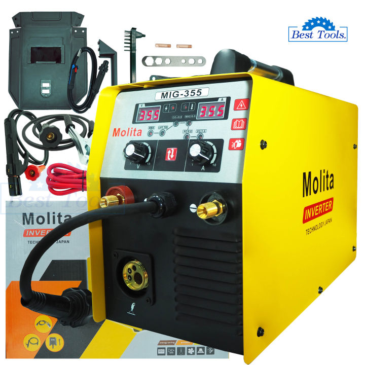 MOLITA ตู้เชื่อม 3 ระบบ INVENTER MMA/MIG/TIG รุ่น 355 รุ่นใหญ่ ไม่ใช้แก๊สCO2 ลวดขนาด 5 กก รองรับ ...