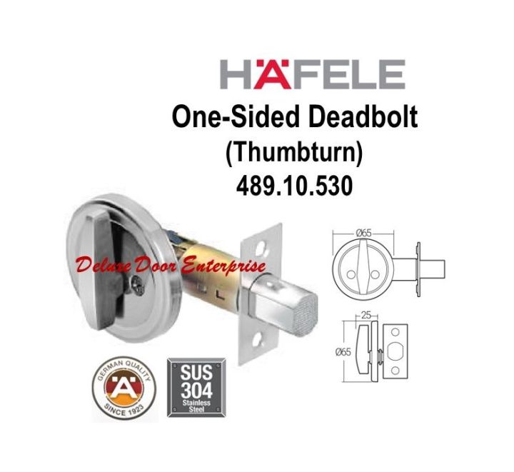 Hafele One Sided Deadbolt / Half Deadbolt / Single Thumbturn Deadbolt ...