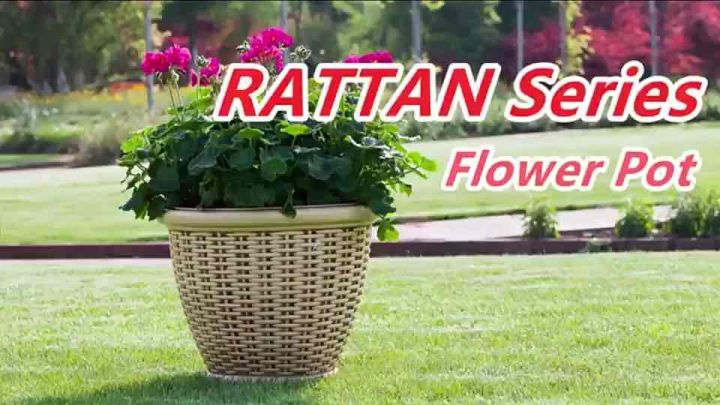 Rattan Plastic For Plant Vintage Style Large Outdoor Plastic Tall ...