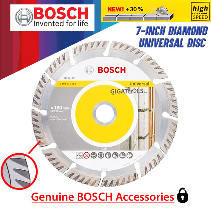 Bosch 7-inch (180mm) High Speed Diamond Cutting Disc Universal for ...