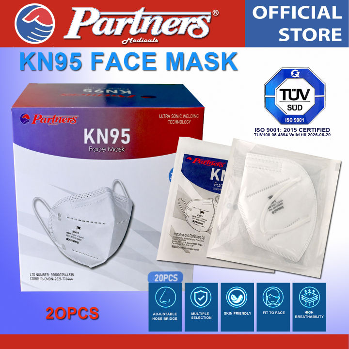 Partners KN95 DISPOSABLE FACE MASK 5 Layers - [20 pieces/box] | Lazada PH