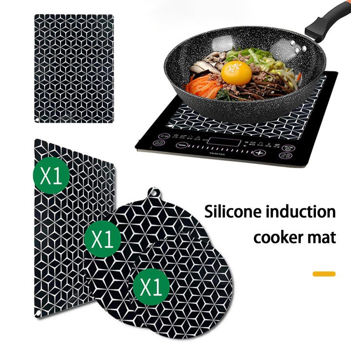 Induction Cooktop Mat High-Temperature Resistant Fireproof Waterproof Protection Induction ...