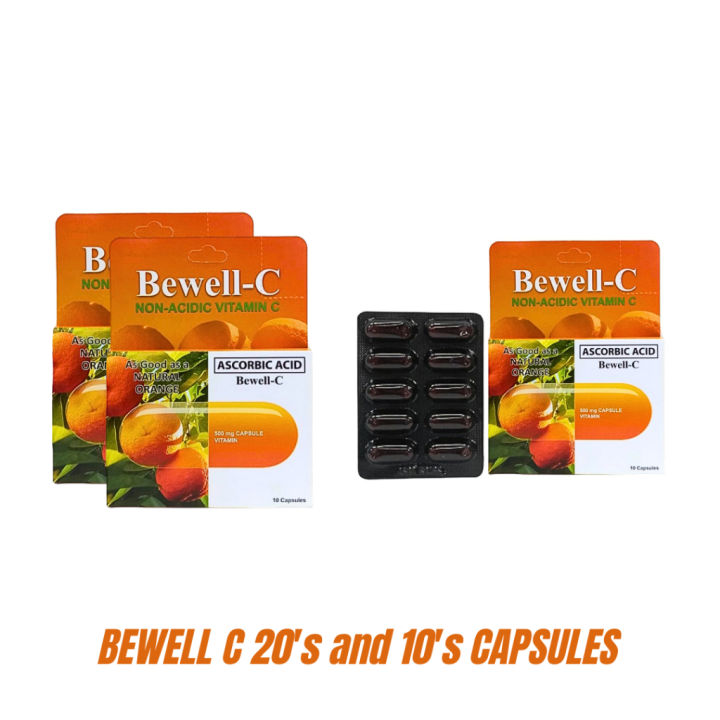 Bewell-C Non-Acidic Vitamin C Sodium Ascorbate 500mg 20's 10's Capsule (Boost your Immune System ...